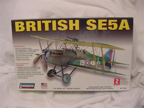 Lindberg British Se5a Airplane Model Kit New Sealed Biplane 148 Scale