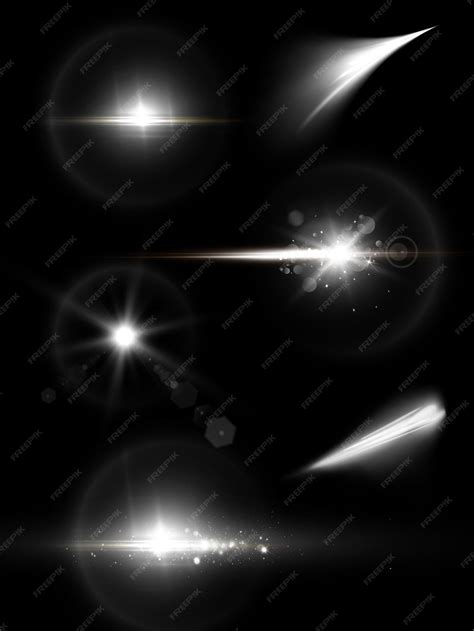 밝은 빛 효과 세트 렌즈 반사 효과 터 프리미엄 벡터