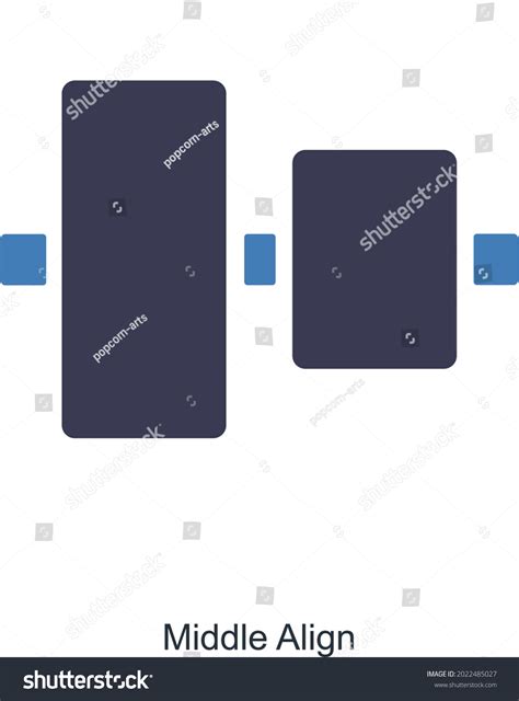 Middle Align Alignment Icon Concept Stock Vector Royalty Free Shutterstock