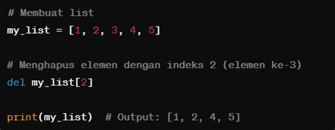 Mudah Ini Contoh Hapus Elemen List Pada Python