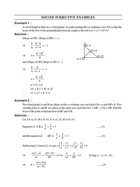 Straight Lines 02 Solved Example Pdf Equations Line Geometry