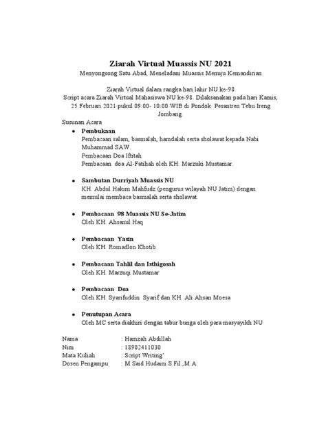 Hamzah Tugas Script Pdf