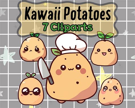 Kawaii Potato Clipart Bundle Cute Potato Png Pack Etsy