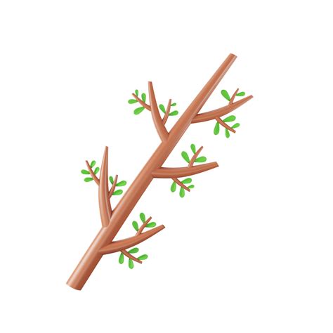 3d Rendre De Arbre Branche élément Dans Vert Et Marron Couleur 23340044 Png