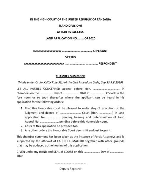 Sample Application For Stay Of Execution Pdf Government