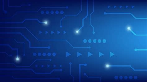 하이테크 디지털 기술 회로 기판 Ai 패드 및 파란색 조명 배경의 전기 라인 프리미엄 벡터