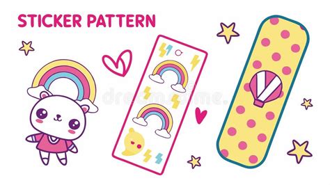 Adhesive Bandage Sticker Pattern First Aid Fun Vector Design Generative Ai Stock Vector