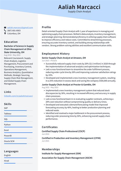 Oracle Supply Chain Analyst Resume Examples Resumecat