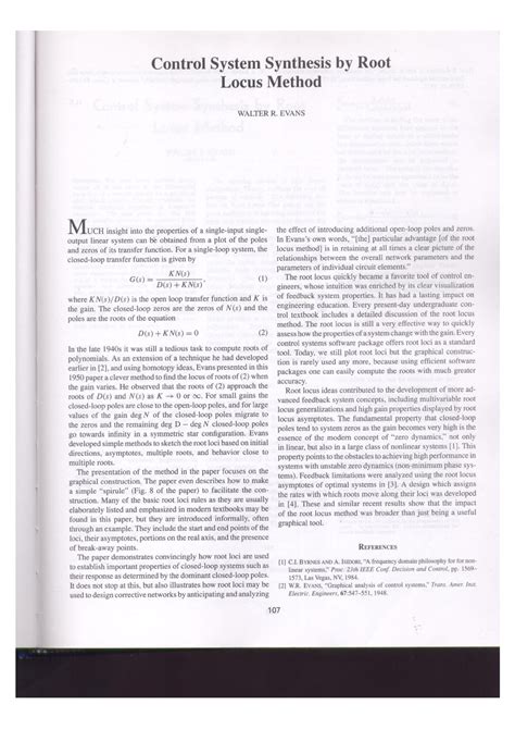 05 Control System Synthesis By Root Locus Method Metodología De La