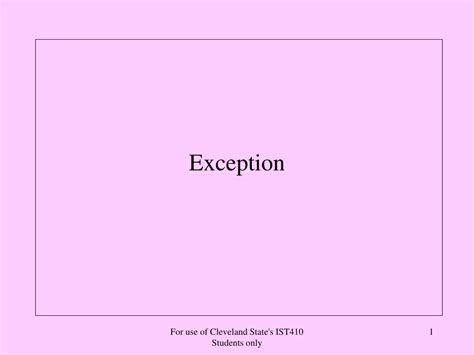 Ppt Exception Powerpoint Presentation Free Download Id9137086