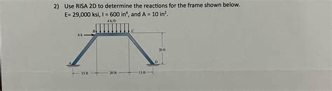 Use Risa 2d To Determine The Reactions For The Frame