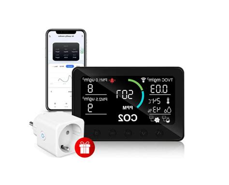 Автономный многофункциональный детектор Tuya Wi Fi умный датчик 6 в 1 Модель Ht 02 61 Bt