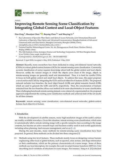 pdf improving remote sensing scene classification by integrating
