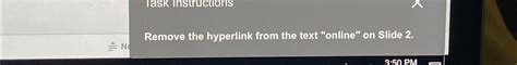 solved remove the hyperlink from the text online on slide