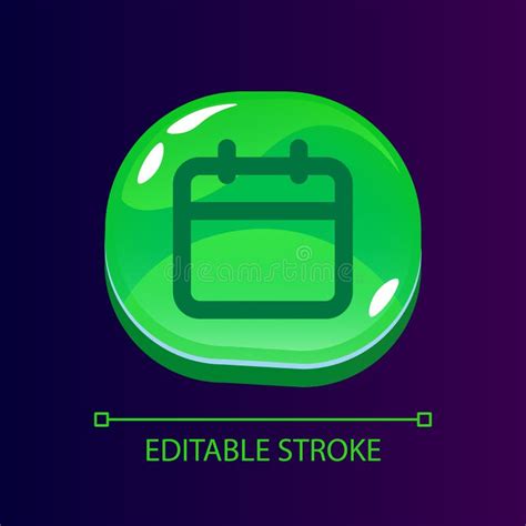 Calendar Glossy Ui Button With Linear Icon Stock Vector Illustration Of Icon Interface 260532406