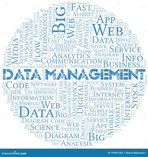 Data Management Vector Word Cloud Made With Text Only Stock