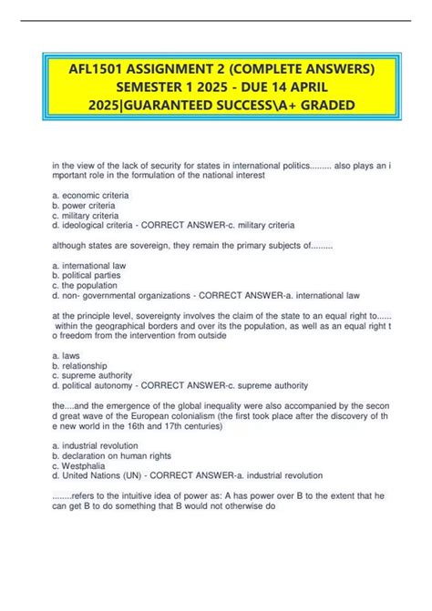 Afl1501 Assignment 2 Complete Answers Semester 1 2025 Due 14 April 2025 Guaranteed Successa
