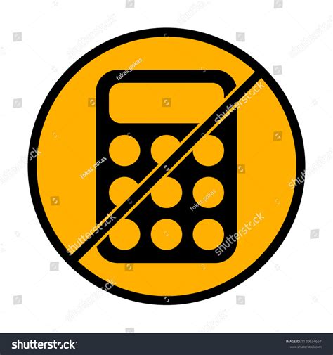 No Calculator Sign Calculator Not Allowed Icon Isolated On White Background Images Stock
