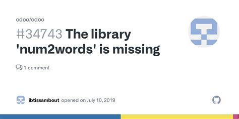 The Library Num2words Is Missing · Issue 34743 · Odooodoo · Github