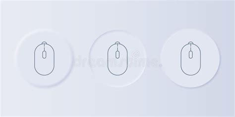 Grey Computer Mouse Gaming Icon Isolated On Grey Background Optical With Wheel Symbol Stock