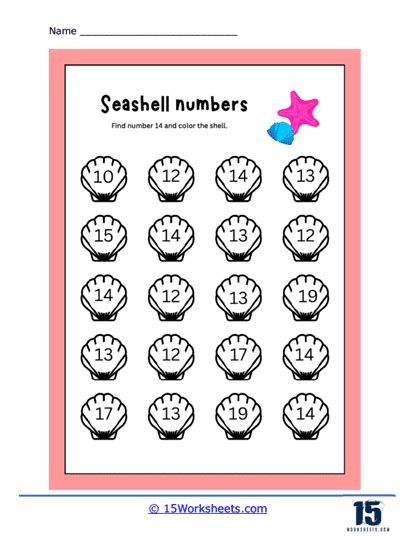 Number 14 Worksheets Numeracy Skills 15