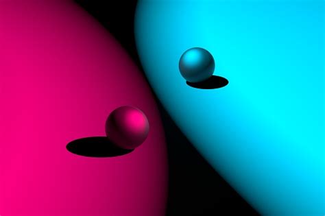 빨간색과 파란색 풍선 추상적 인 디자인 3d 일러스트레이션 미니멀한 구체 개념 분리에 대한 스톡 사진 및 기타 이미지 분리 자석 창의적인 직업 Istock