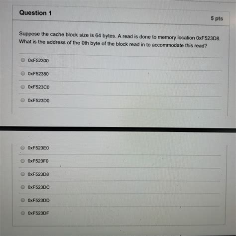 Solved Question Pts Suppose The Cache Block Size Is Chegg