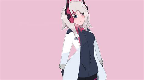 rule 34 1girls adult female blue and pink eyes blushing at viewer