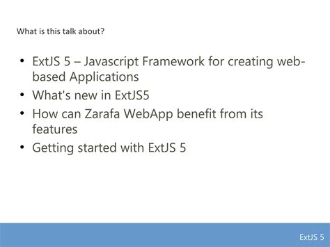 Introduction To ExtJs 5 PPT