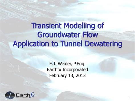 Transient Modelling Of Groundwater Flow Application To Tunnel