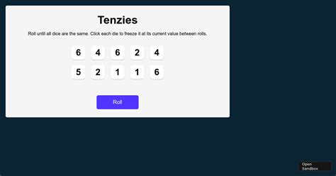 Tenziesgame Codesandbox