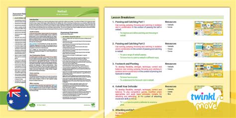 Move Pe Year 6 Netball Unit Overview Teacher Made Twinkl