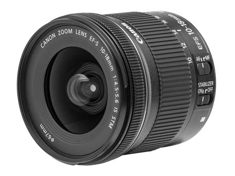 Objetiva CANON EF S 10 18MM 4 5 5 6 IS STM Encaixe Canon EF S Abertura F22 29 F 4 5 5 6