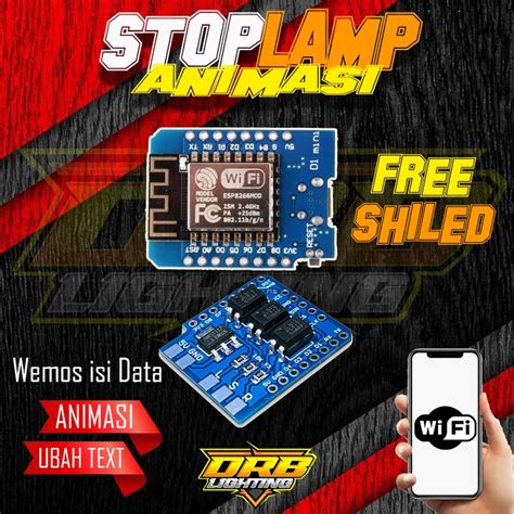 Jual Wemos Stoplamp Running Text 41 Animasi Free Shiled Stoplamp Wemos