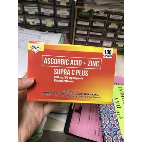 Vitamin C With Zinc Ascorbic Acid Plus Zinc Supra C Plus Ascorgen Plus 600mg50mg 100 Pcs