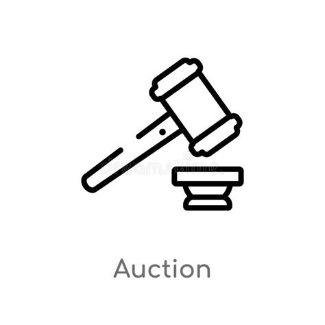 Outline Auction Vector Icon Isolated Black Simple Line Element Illustration From Gdpr Concept