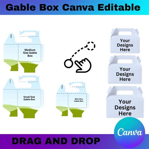 Gable Box Canva Template Printable T And Party Favor Box Pdf Download Etsy