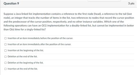 Solved Suppose A Java Linked List Implementation Contains A