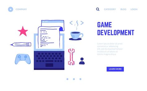 Premium Vector Game Development Landing Page Programming Vr