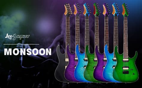 Leo Jaymz Electric Guitar Monsoon Seriesreverse Headstock