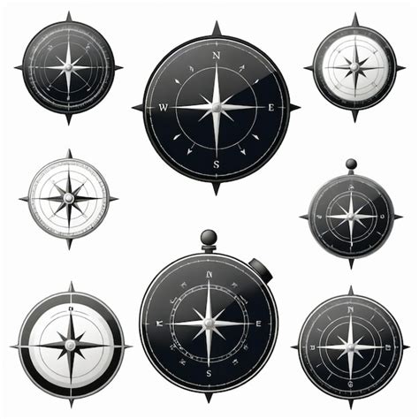 A Set Of Different Compasss Including A Compass And Compass Premium Ai Generated Vector
