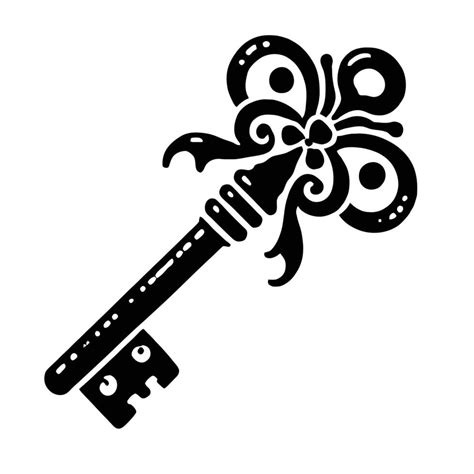 A Black And White Illustration Of A Key 55438588 Vector Art At Vecteezy