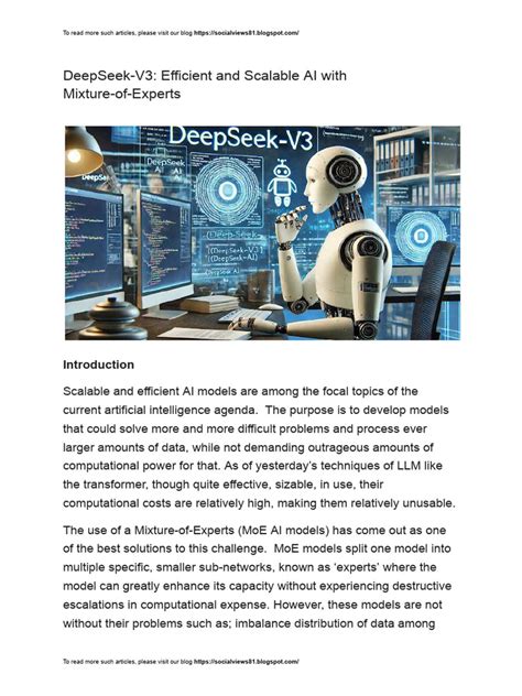 Deepseek V3 Efficient And Scalable Ai With Mixture Of Experts Pdf Artificial Intelligence