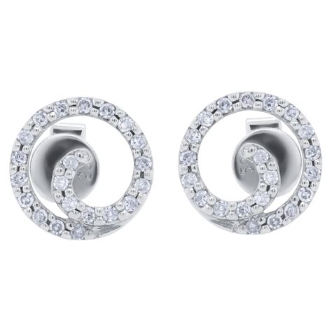14k White Gold Diamond Earrings For Sale At 1stdibs