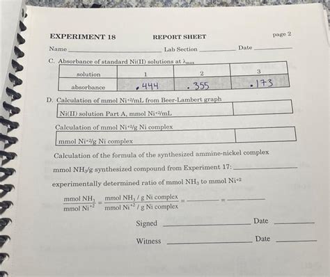 Solved A Spectrophotometric Determination Of λmax Of