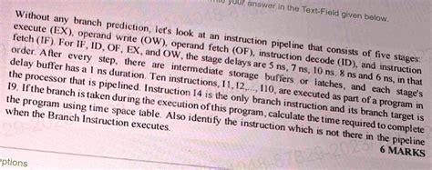 Solved Execute Ex Operand Write Ow Operand Fetch Of