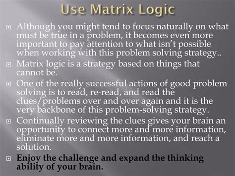 PPT Use Matrix Logic PowerPoint Presentation Free Download ID 2728166