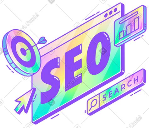 Lettering SEO With Target Graphs And Searchbar Text PNG SVG