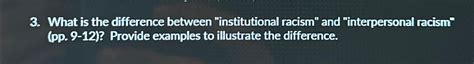 Solved What Is The Difference Between Institutional Racism