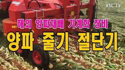 트랙터 부착형 양파 줄기 절단기 Youtube